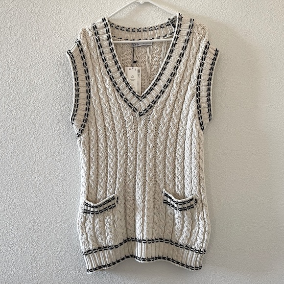 Zara | Sweaters | Zara Oversized Knit Vest | Poshmark